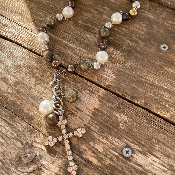 Jewelry | Rustic Beaded Cross Necklace | Poshmark